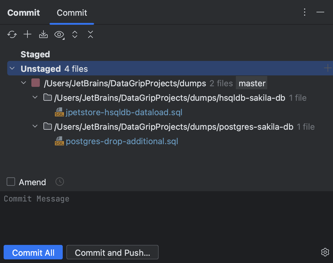 Commit And Push Changes To Git Repository DataGrip Documentation