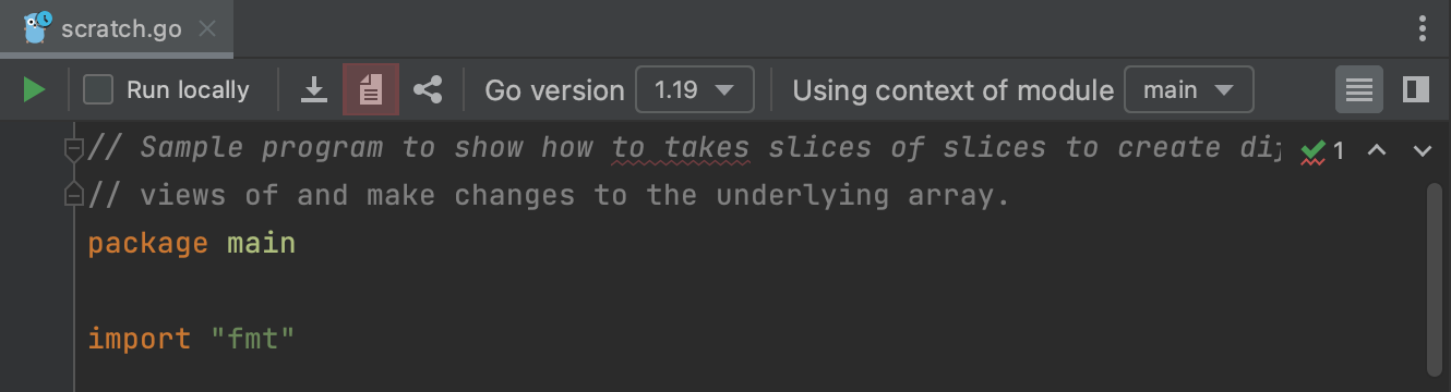 Running Applications In Go Playground GoLand Documentation