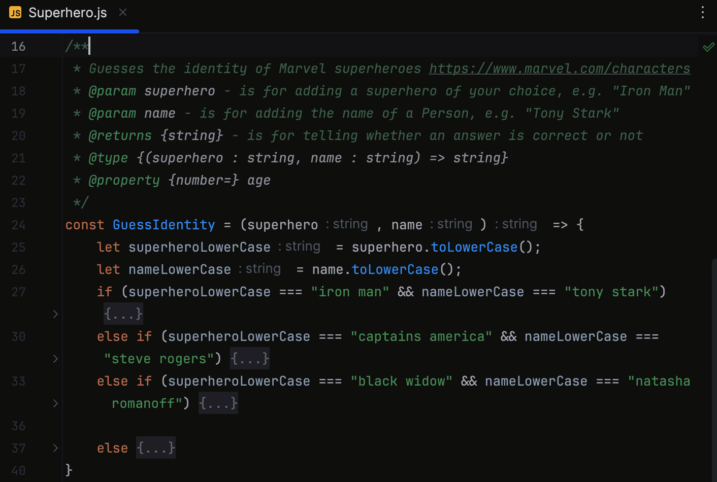 JSDoc Comments IntelliJ IDEA Documentation