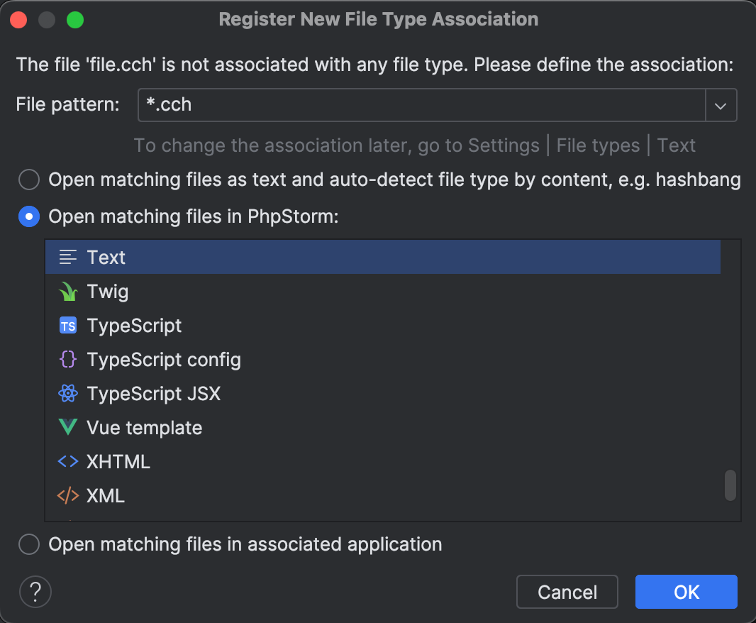 File Type Associations Phpstorm Documentation