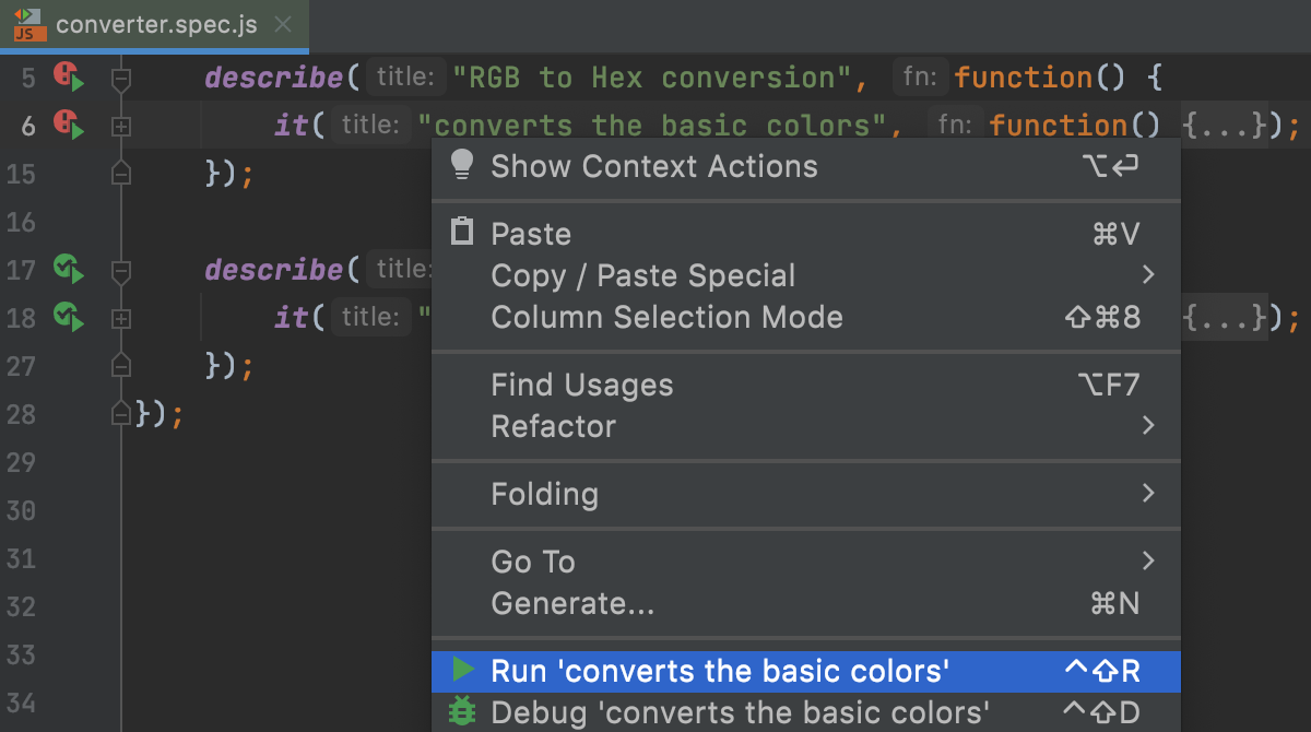 Testing Node Js JetBrains Rider Documentation