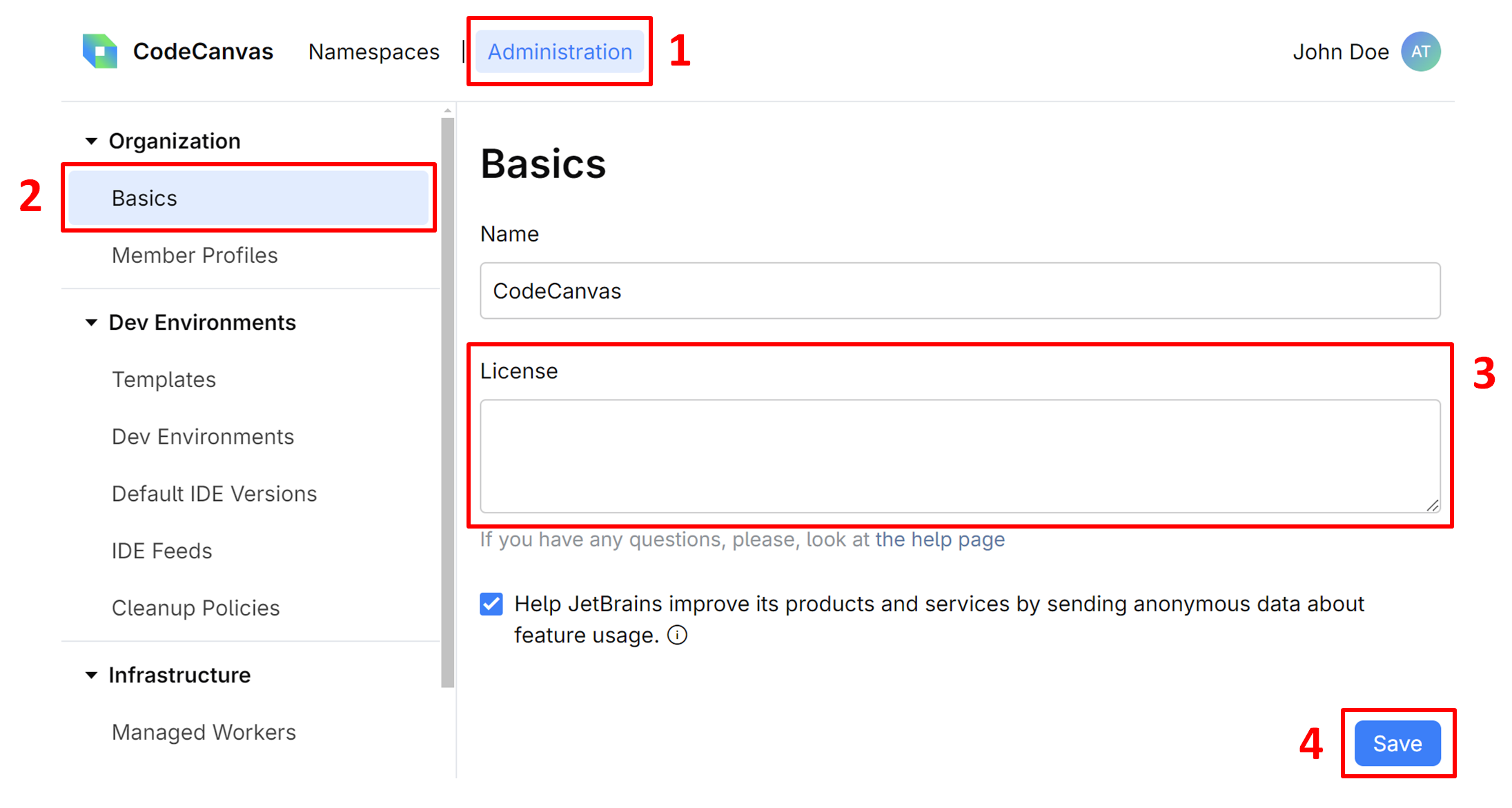 Get Started As System Administrator Jetbrains Codecanvas Documentation 4939