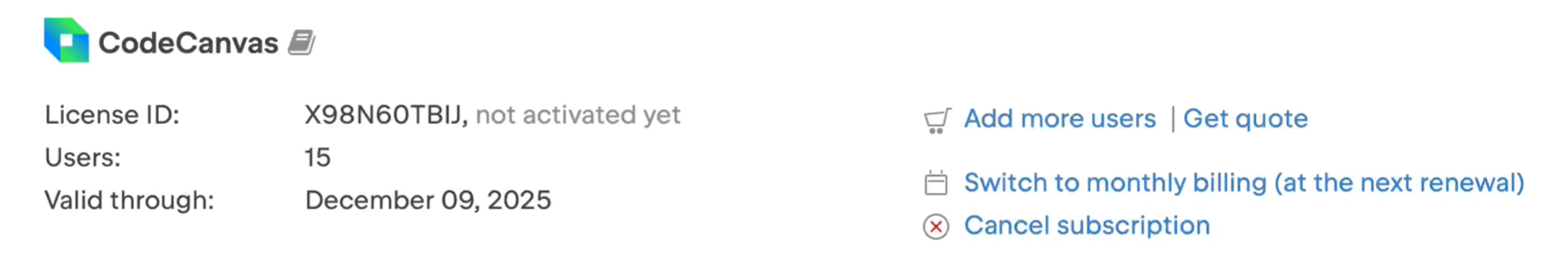 Activate License | JetBrains CodeCanvas Documentation