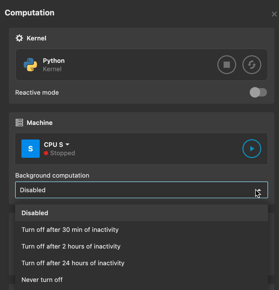 Background computation | Datalore Documentation
