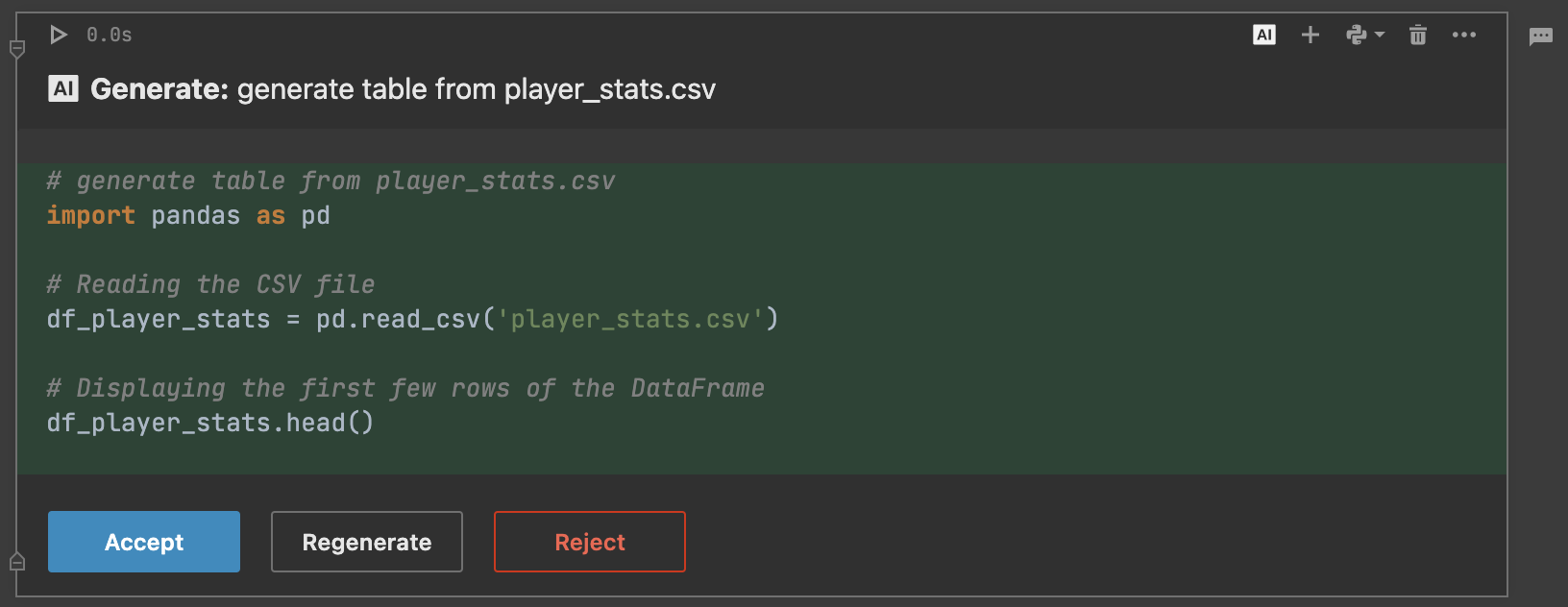 Ask AI (Cloud version only) | Datalore Documentation