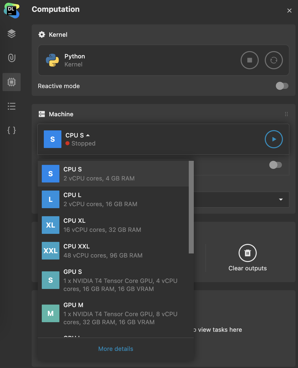 Cpu And Gpu Machine Options Datalore Documentation