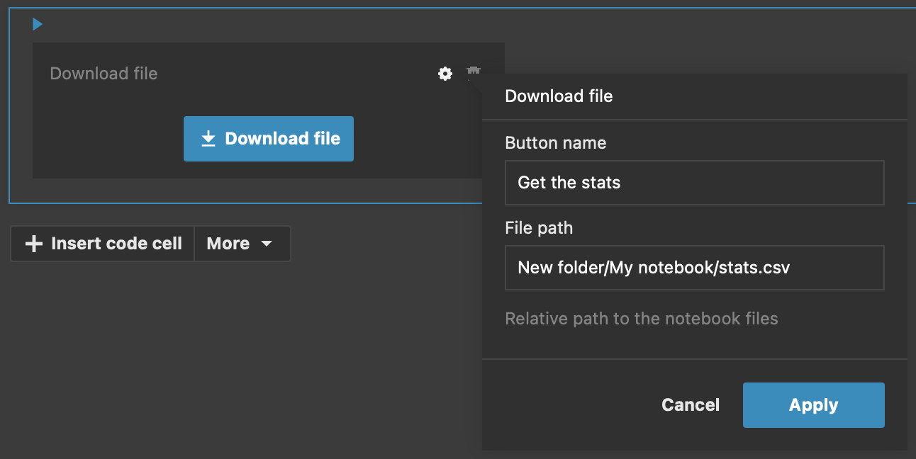 Interactive controls | Datalore Documentation