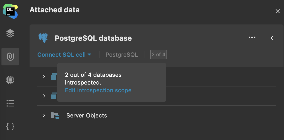Manage Database Connections In A Notebook Datalore Documentation 