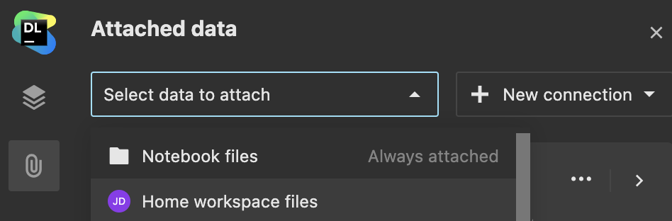 Manage files attached to a notebook | Datalore Documentation