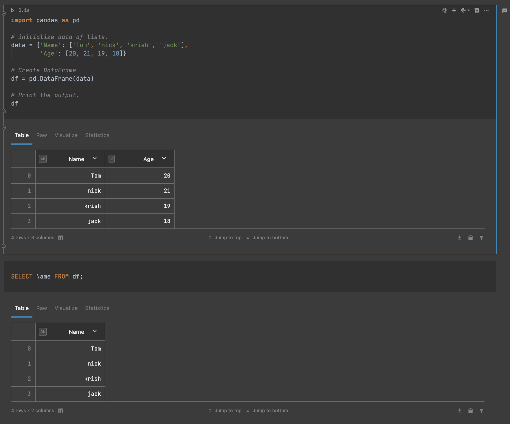 Sql Cells Datalore Documentation 1677