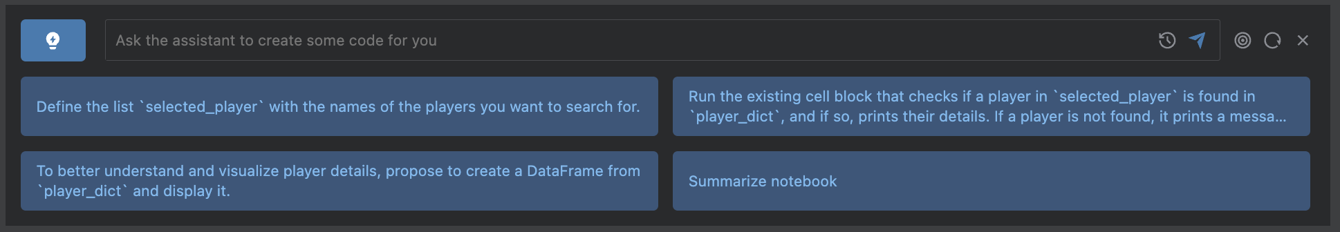 Use AI Assistant | Datalore Documentation