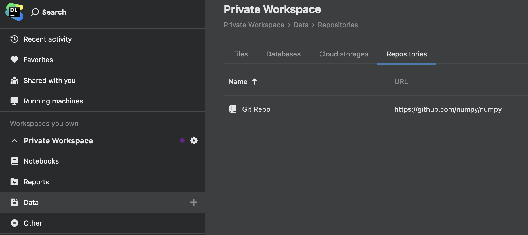 Use Git Repositories As Workspace Resources Datalore Documentation 2114