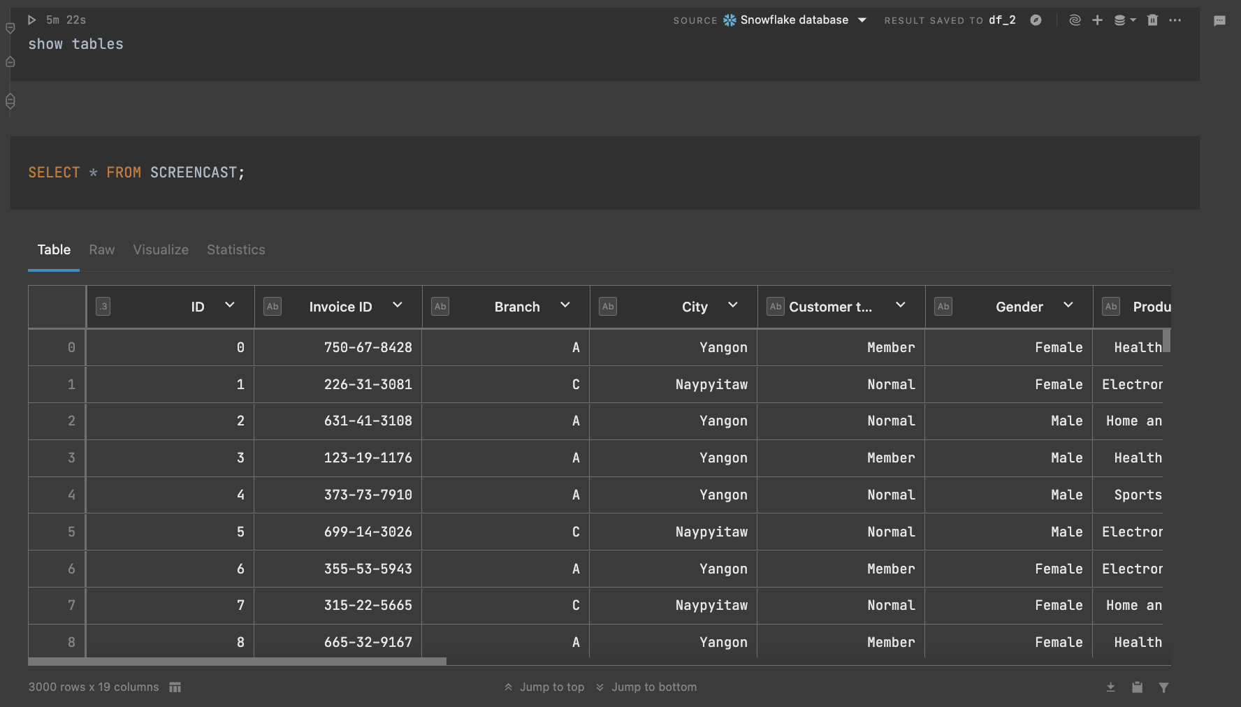 Query data with SQL cells | Datalore Documentation