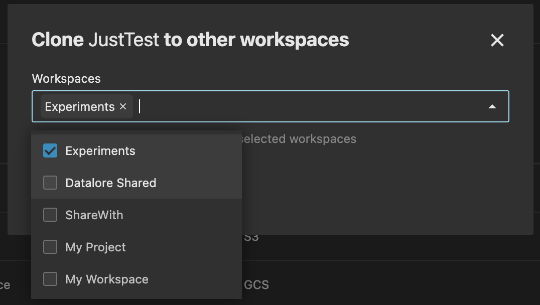Manage Cloud Storage Connections In A Workspace Datalore Documentation