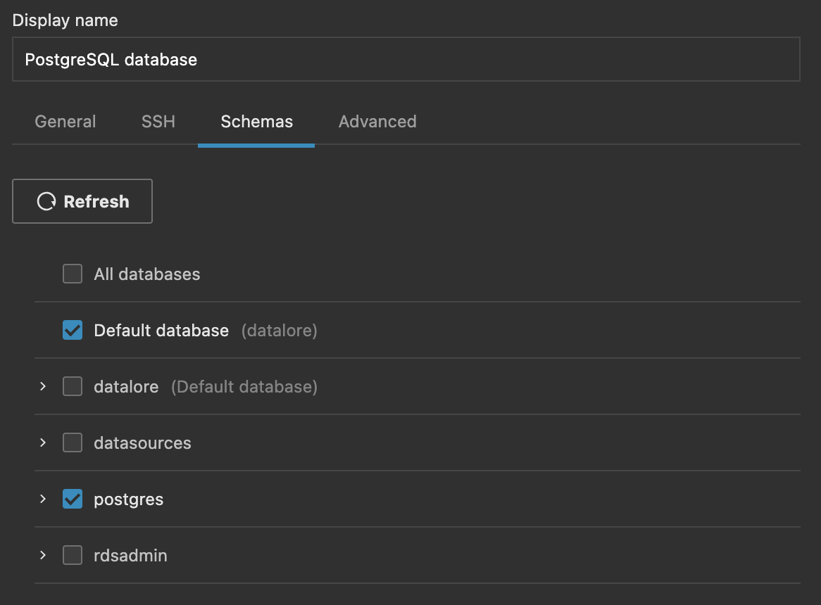 Configure a database connection | Datalore Documentation