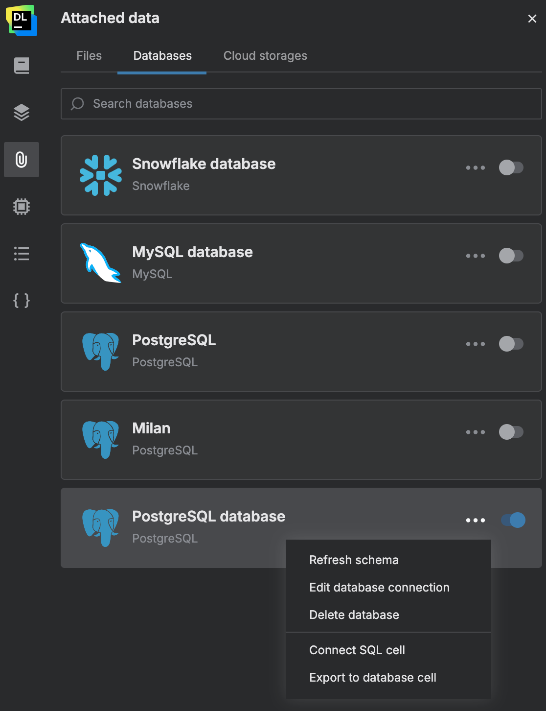 Query data with SQL cells | Datalore Documentation