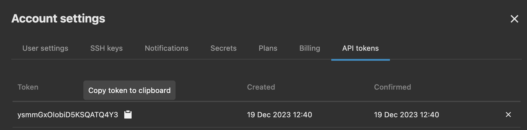 API tokens | Datalore Documentation