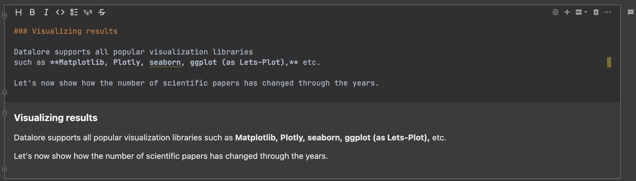 Notebook structure | Datalore Documentation