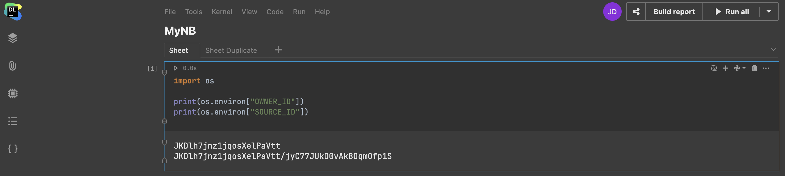 Manage environment variables | Datalore Documentation