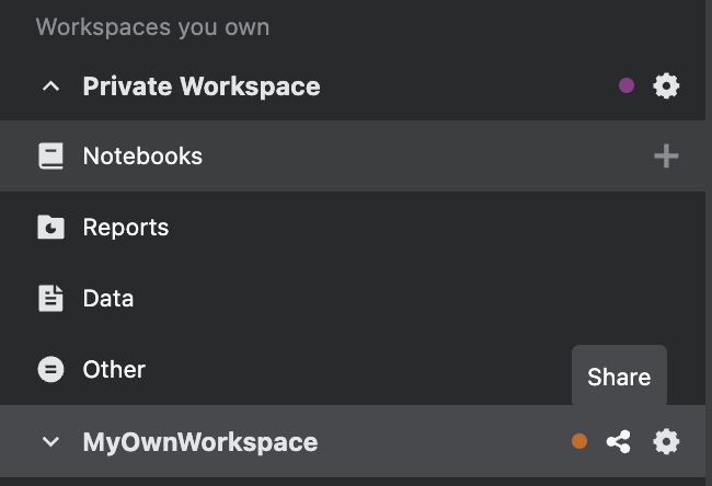 Manage workspaces | Datalore Documentation