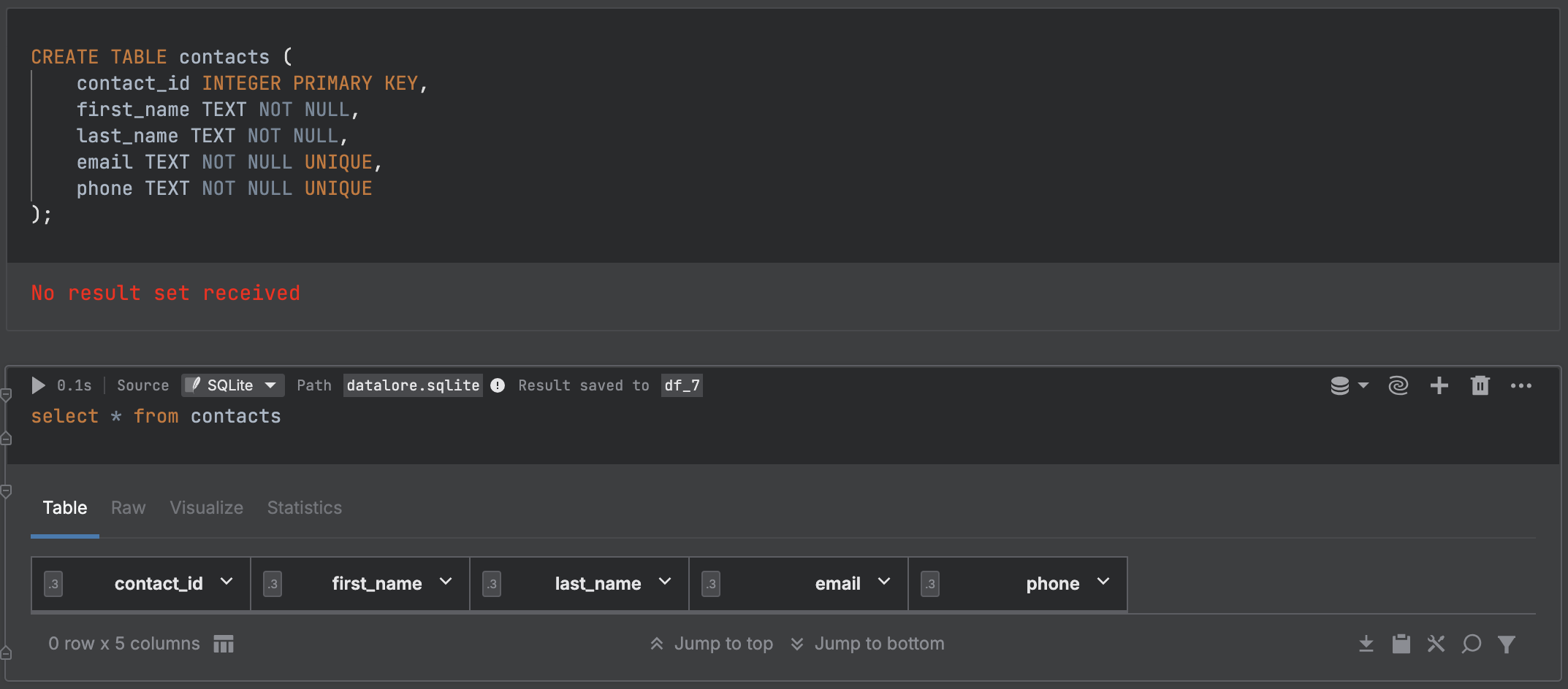Query data with SQL cells | Datalore Documentation