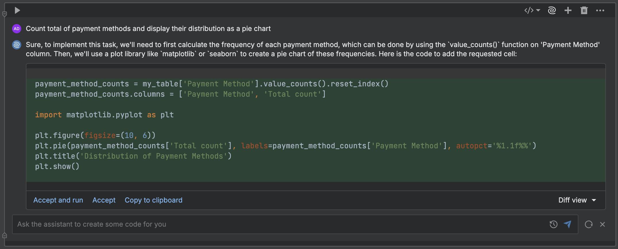 Quick start tutorial | Datalore Documentation