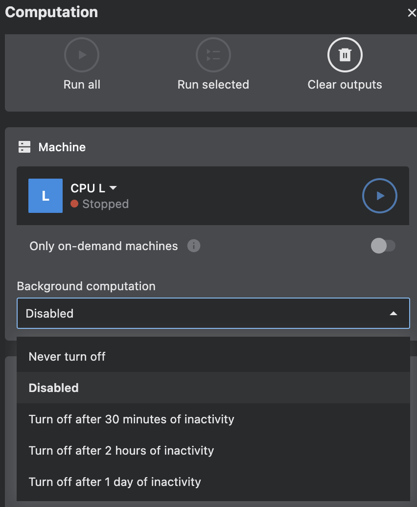 Use background computation | Datalore Documentation