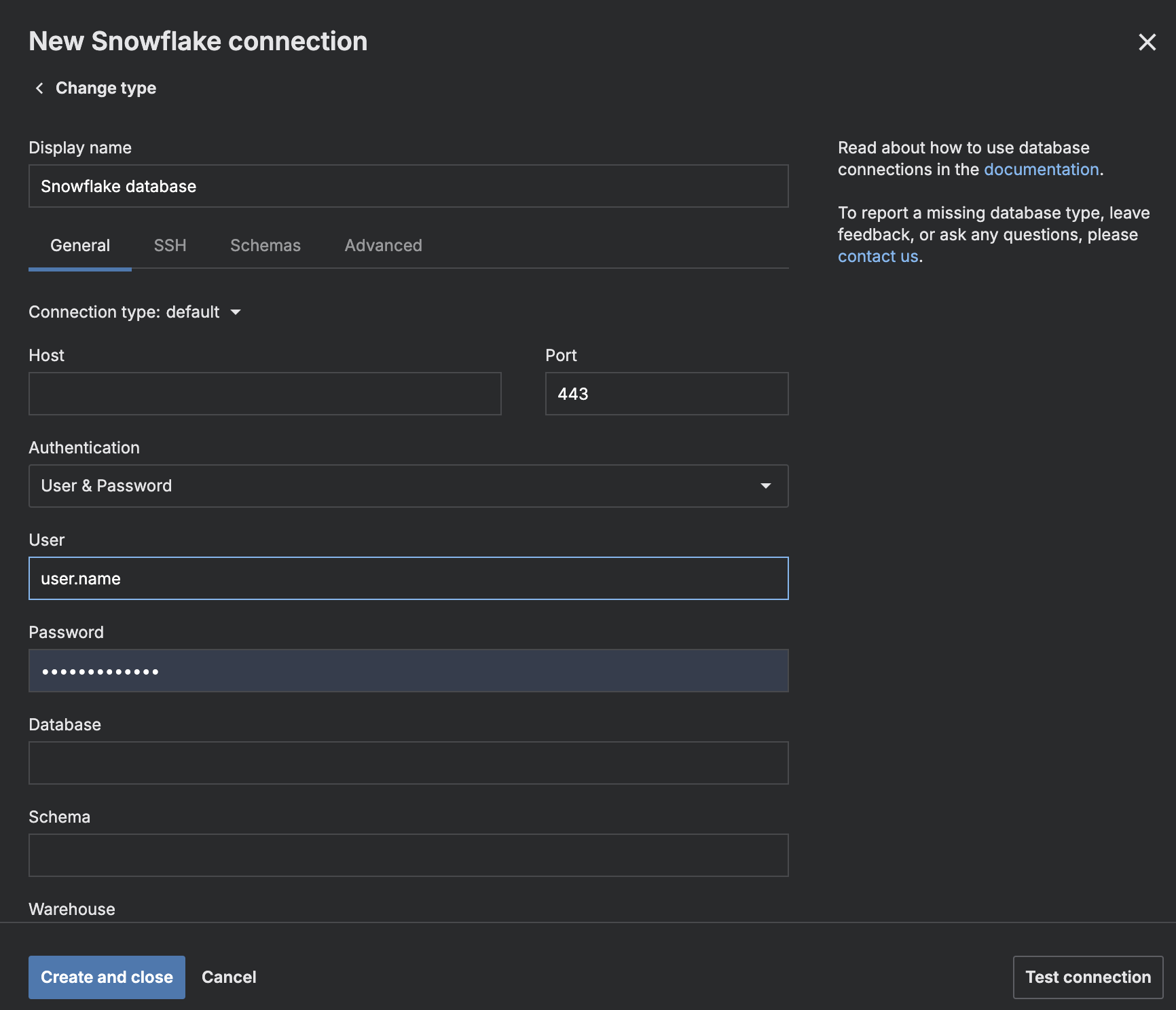 Configure a database connection | Datalore Documentation