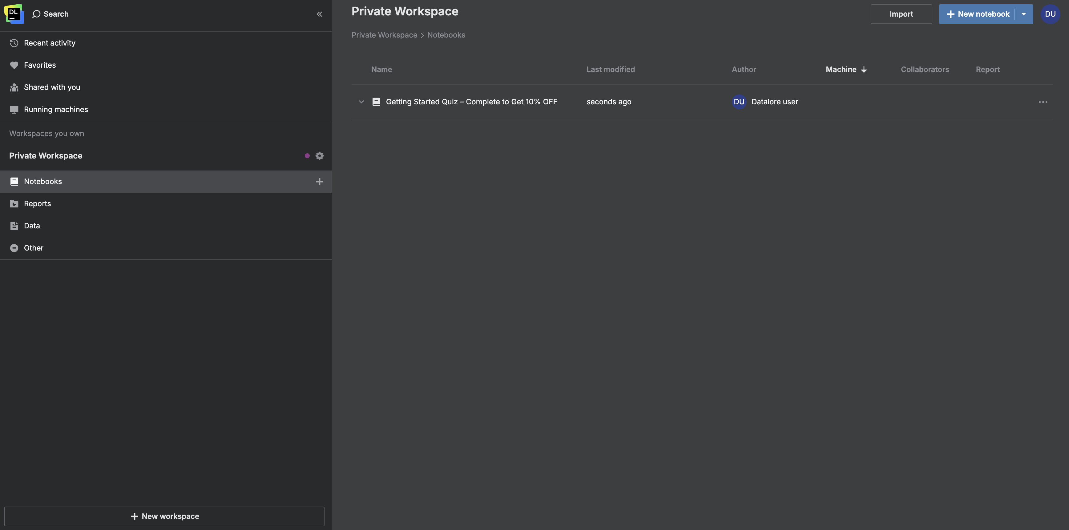 Quick Start Tutorial Datalore Documentation