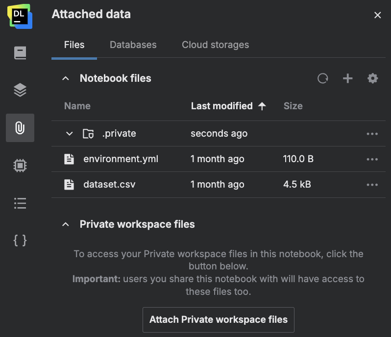 Manage Files Attached To A Notebook Datalore Documentation 1418