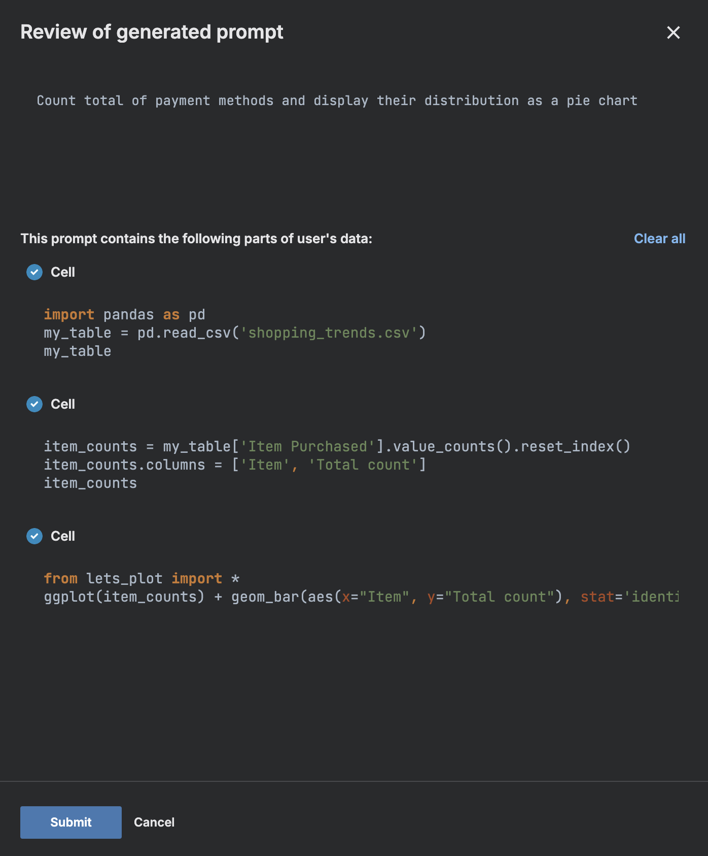 Quick start tutorial | Datalore Documentation