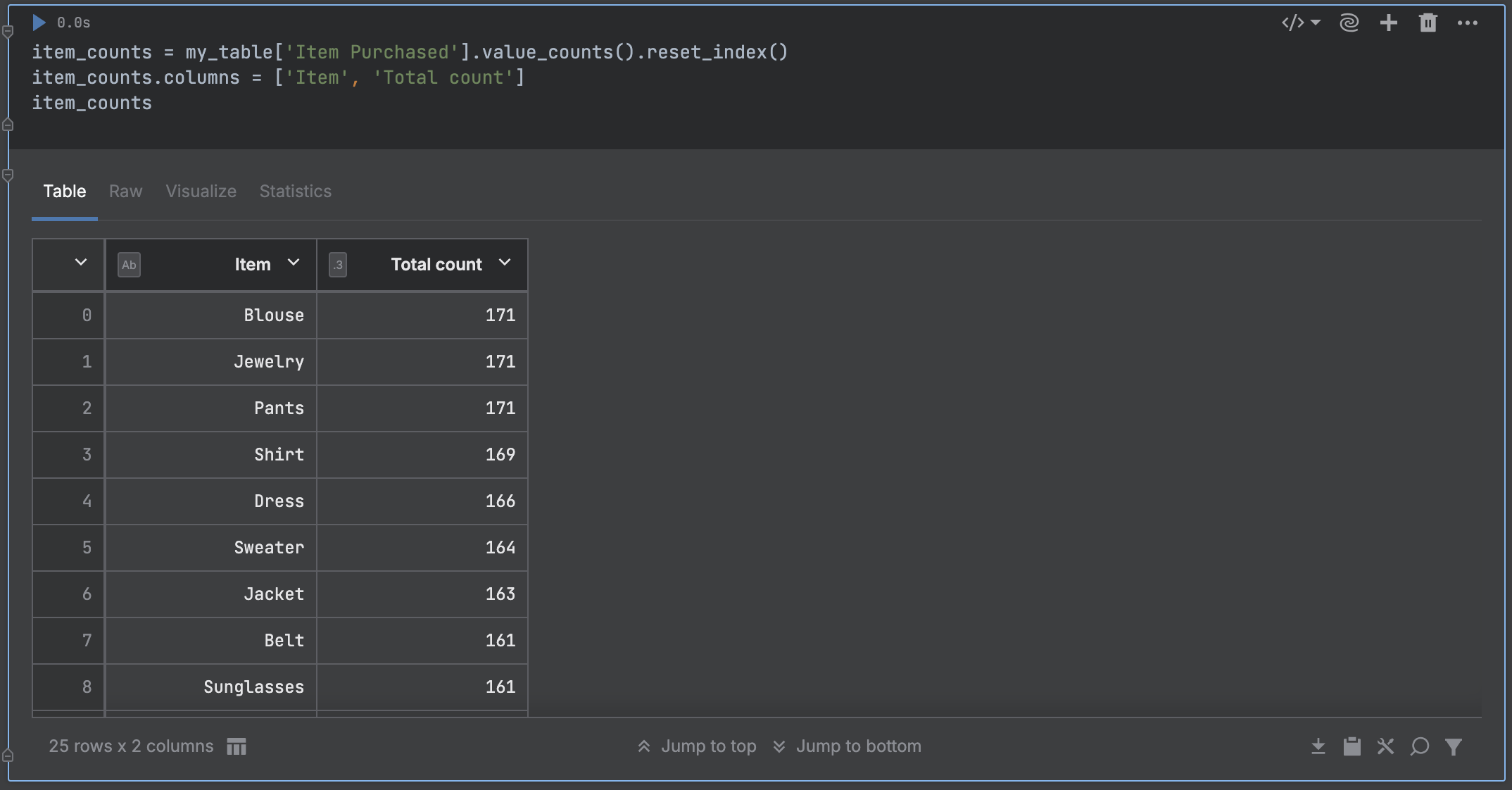 Quick Start Tutorial Datalore Documentation 