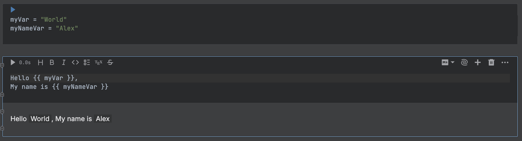 Provide text for your code | Datalore Documentation