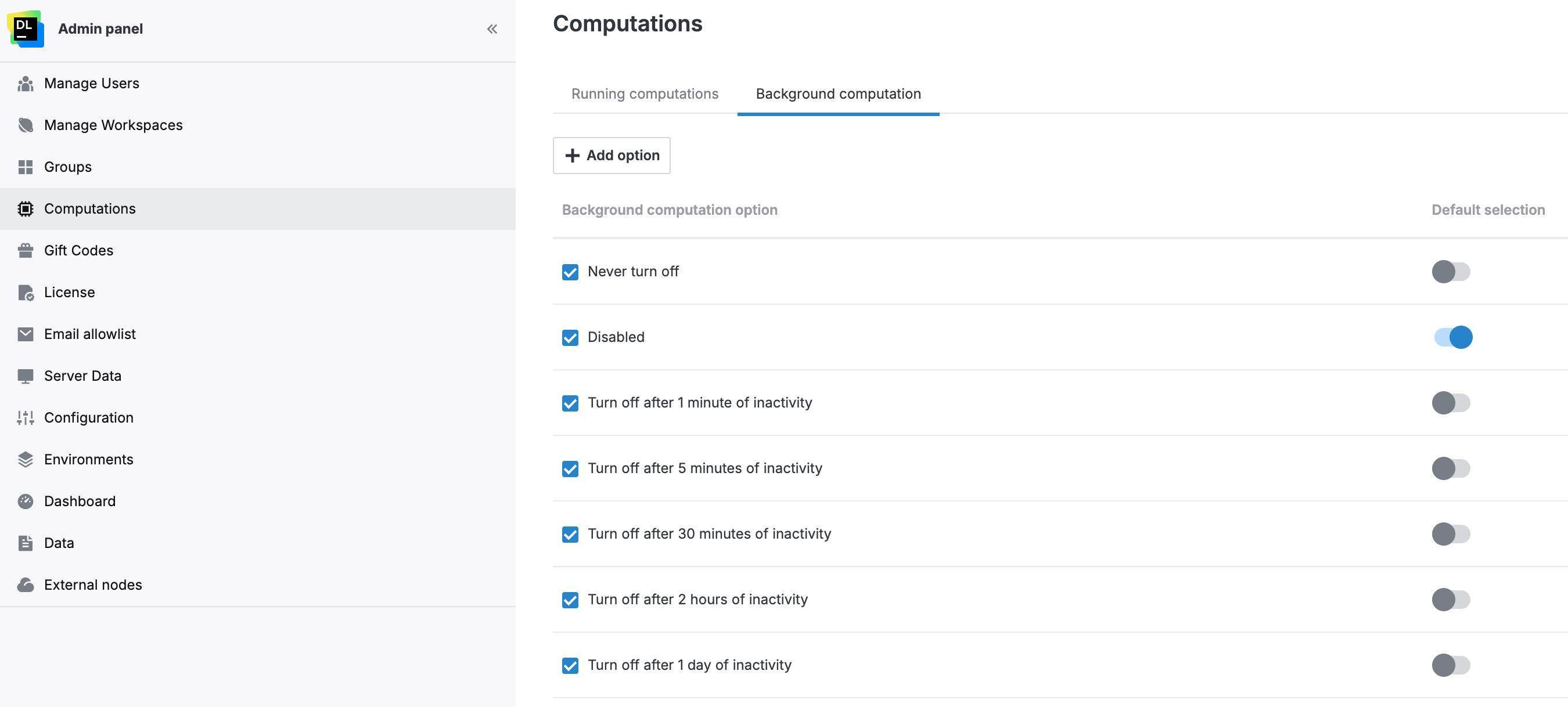 Manage computations | Datalore Documentation