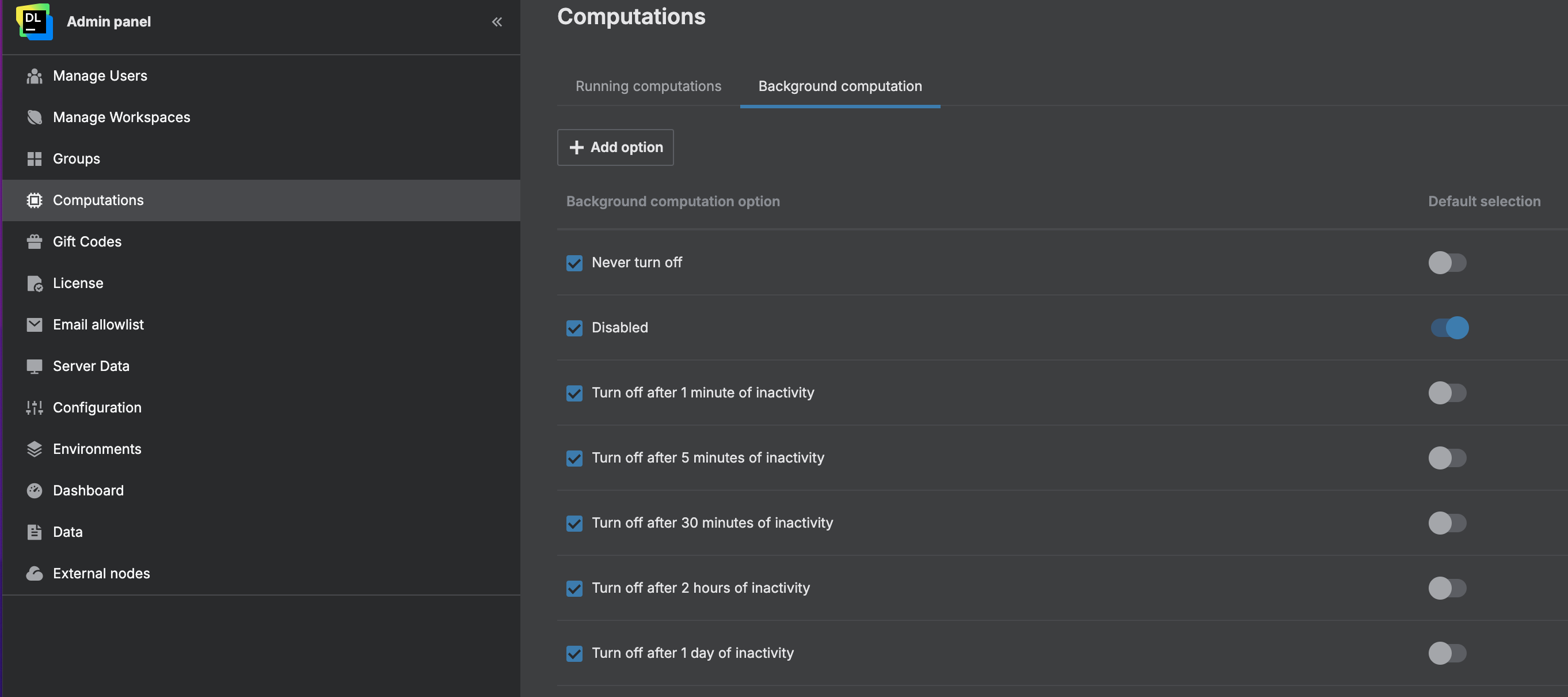 Manage computations | Datalore Documentation