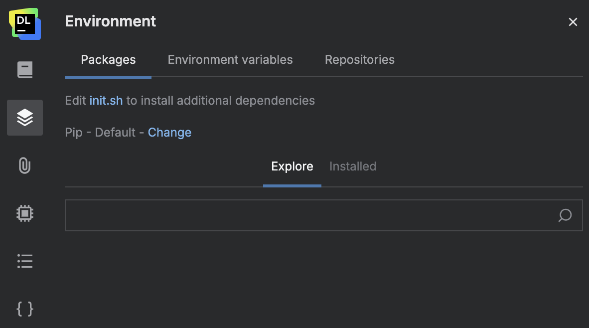 Manage packages for notebook environment | Datalore Documentation