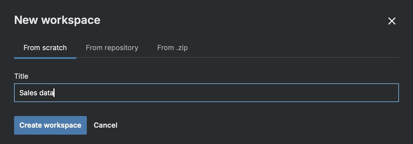Manage workspaces | Datalore Documentation