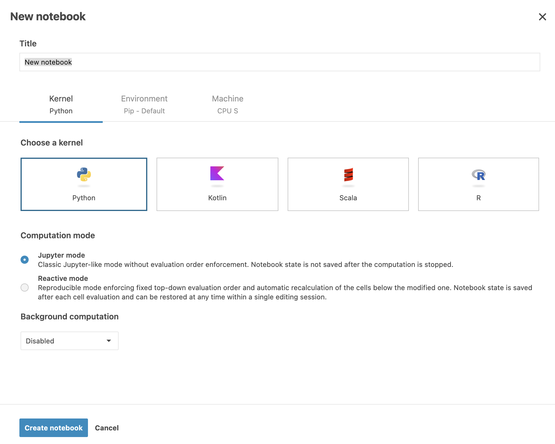 Use Reactive mode | Datalore Documentation