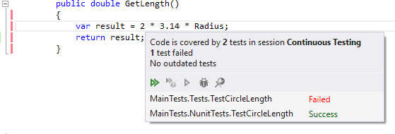 Work with unit tests in current document | dotCover Documentation