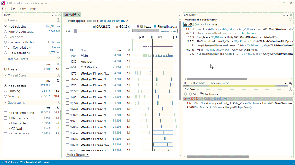 Get Started with Timeline Profiling | dotTrace Documentation
