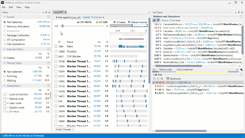 Get Started with Timeline Profiling | dotTrace Documentation