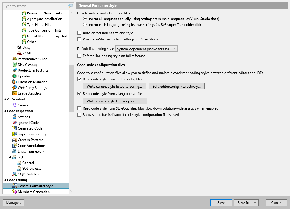 General Formatter Style | ReSharper Documentation