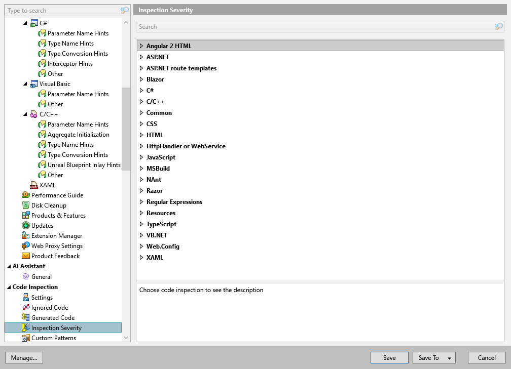 Inspection Severity | ReSharper Documentation