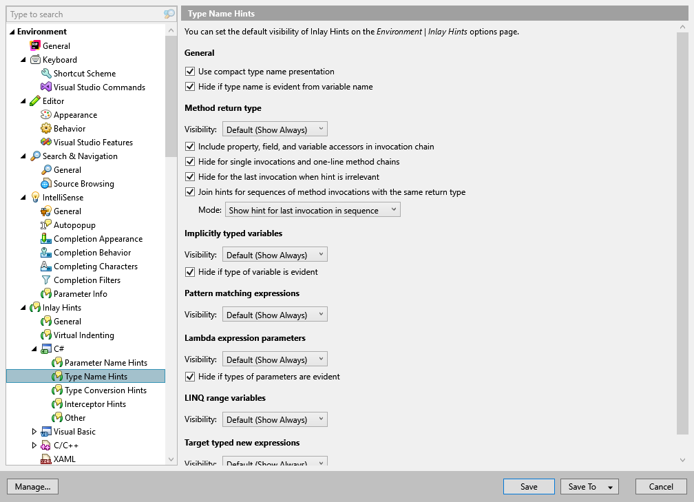 C# Type Name Hints | ReSharper Documentation