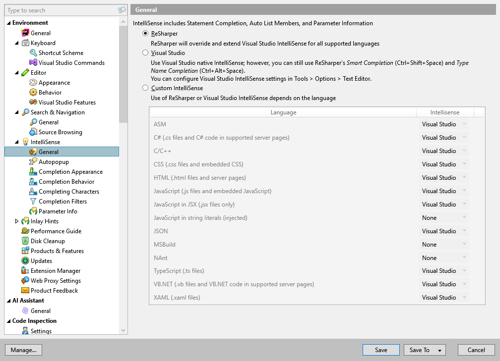 General | ReSharper Documentation