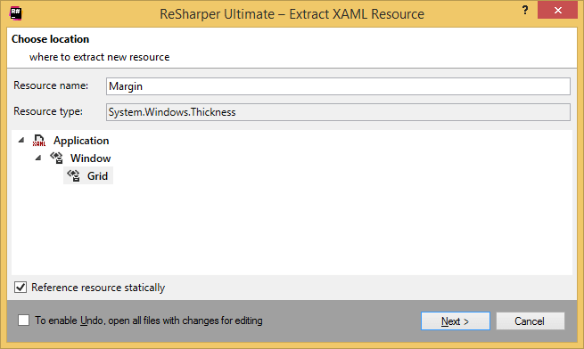 Refactorings for XAML | ReSharper Documentation