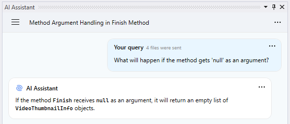 Chat with AI Assistant | ReSharper Documentation