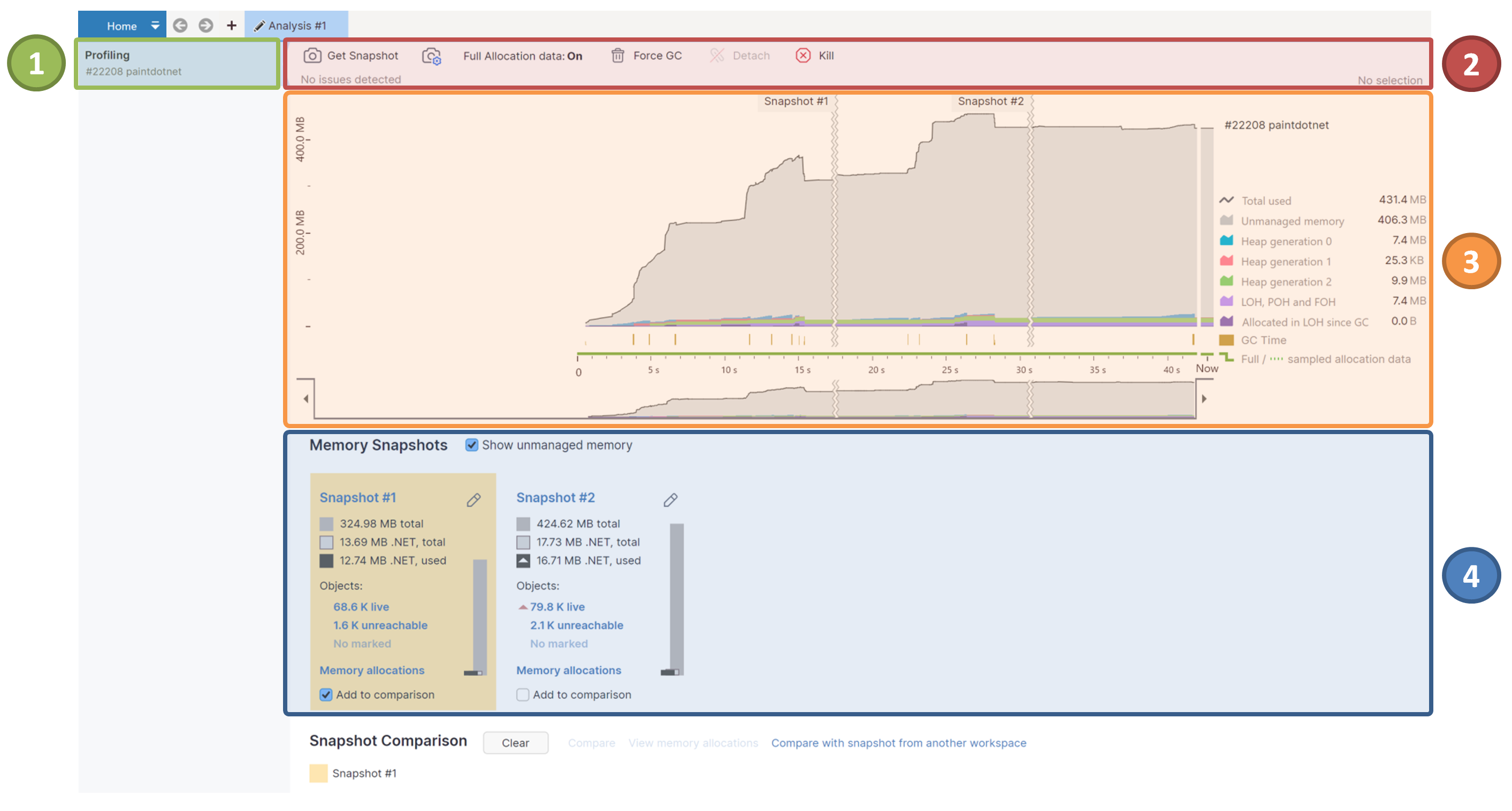 Control Profiling Session | dotMemory Documentation