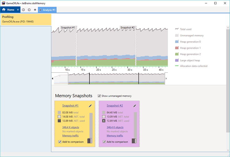 Optimize Memory Traffic | dotMemory Documentation