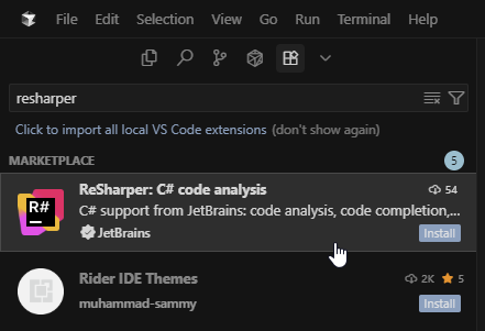 Get started | ReSharper for Visual Studio Code Documentation
